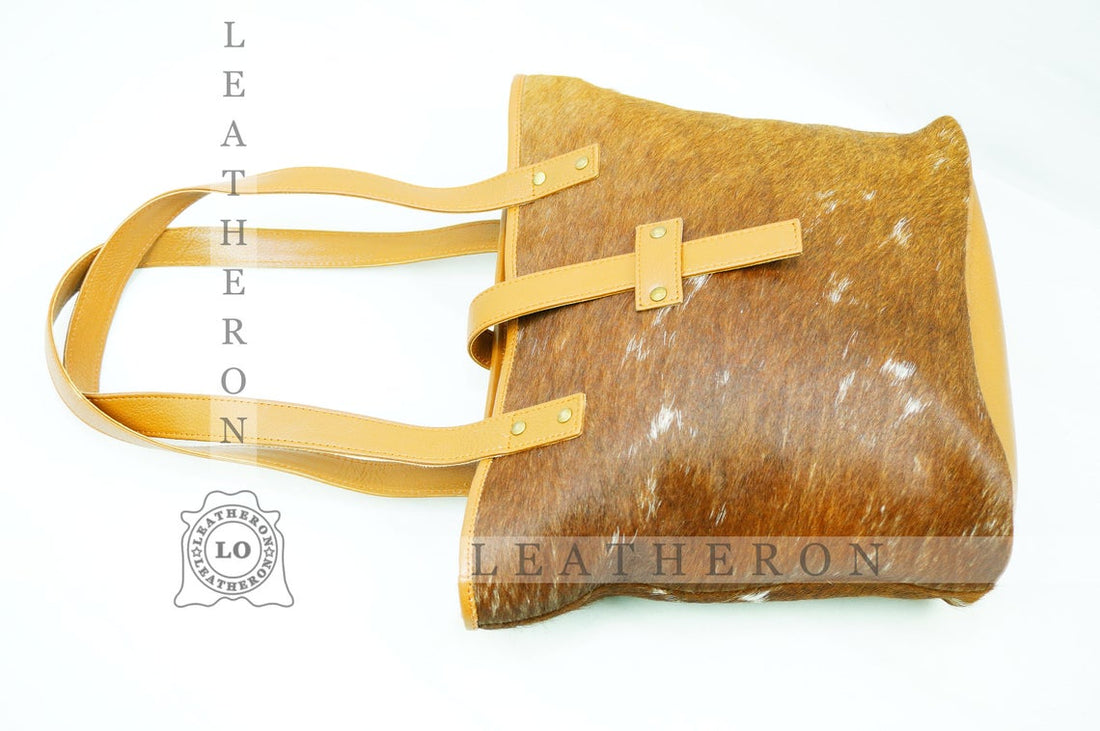 Natural Hair On Cowhide Handbag | Genuine Hair On Leather Shoulder Bag